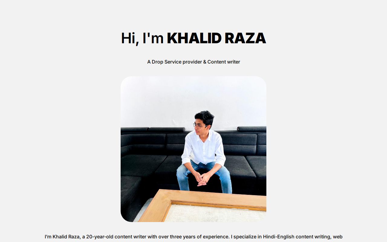 Khalid Raza Portfolio